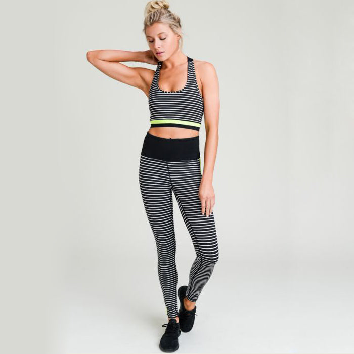 Neon Striped Triangle Racerback Sports Bra – Sas and Rose