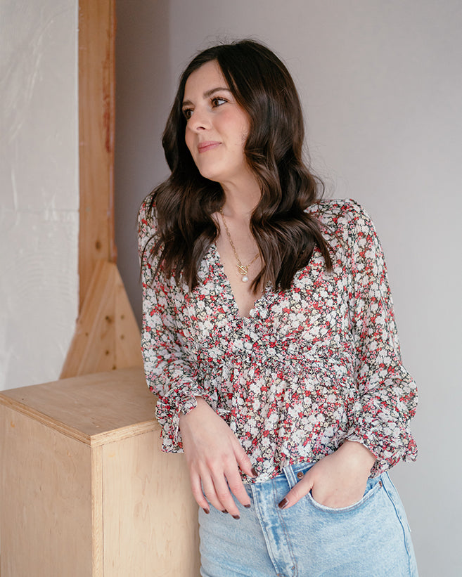 Red Floral Ruffle Blouse – Sas and Rose